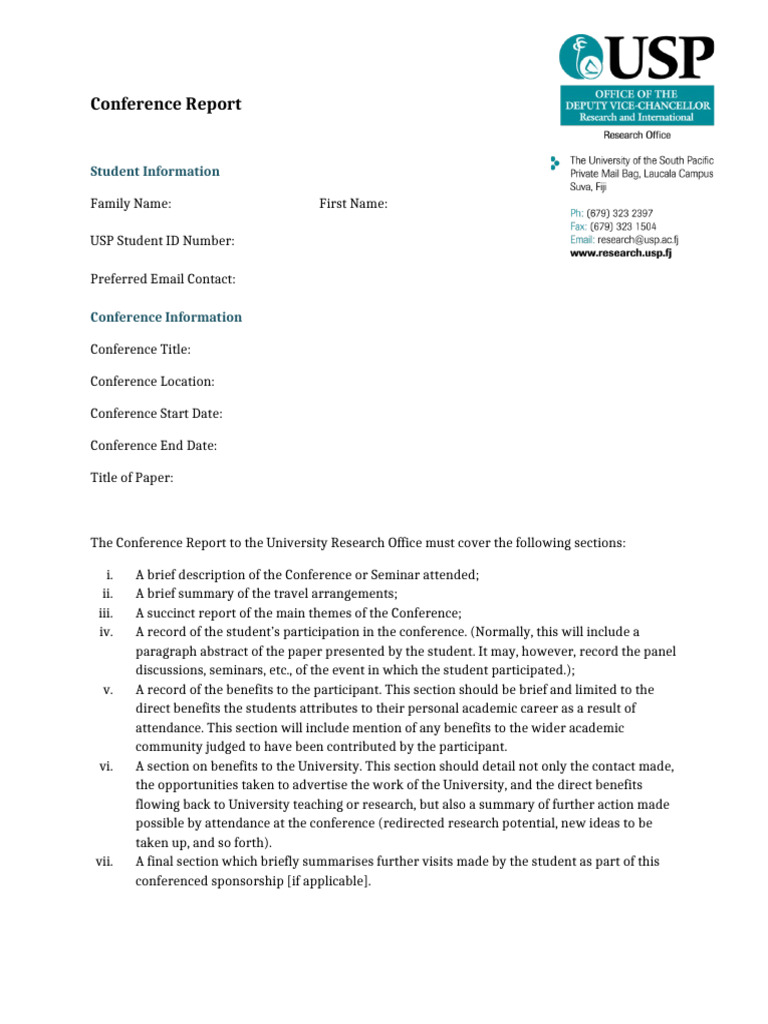 Conference Report Template | PDF