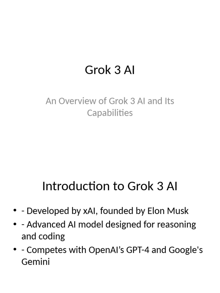 Grok 3 AI Presentation | PDF