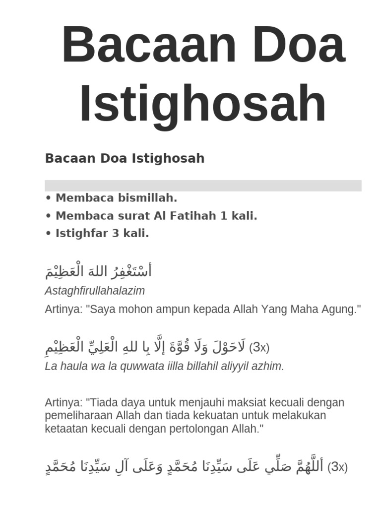 Bacaan Doa Istighosah | PDF