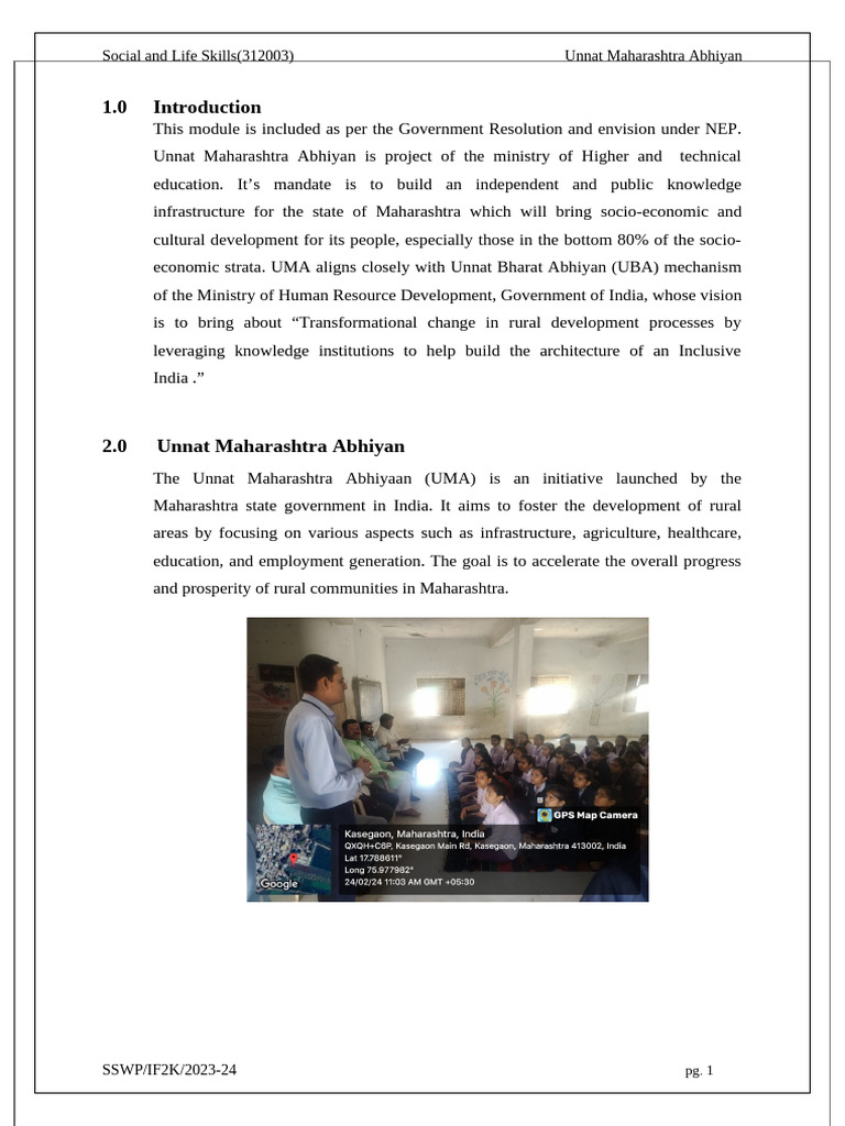 Unnat Maharashtra Abhiyan | PDF | Health Care