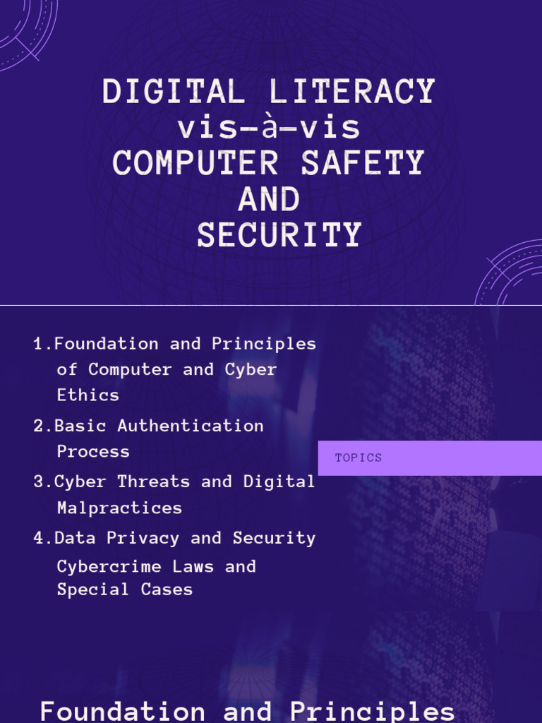 Digital Literacy Vis À Vis Computer Safety and Security Part 1 | PDF | Malware | Security Hacker