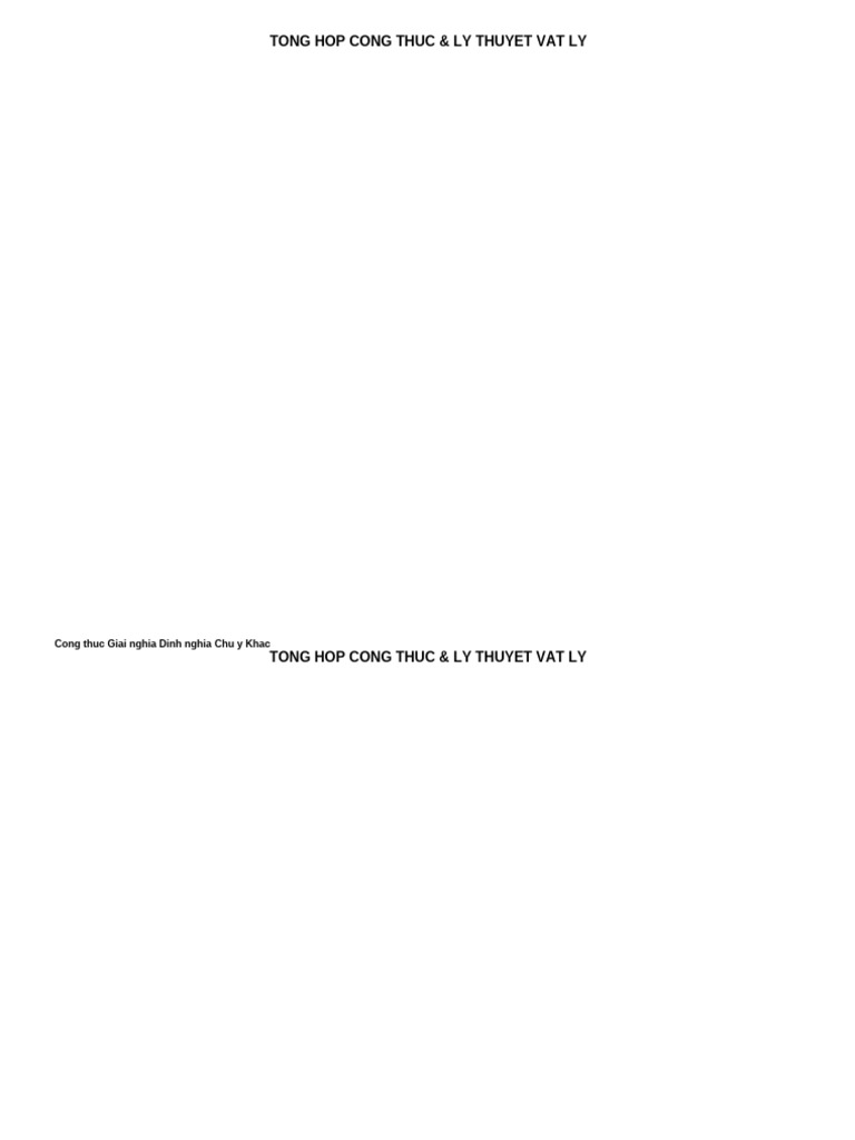 Mau Tong Hop Cong Thuc Ly Thuyet Vat Ly | PDF