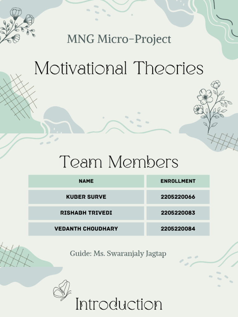 MNG Micro Project Presentation | PDF | Motivational | Motivation