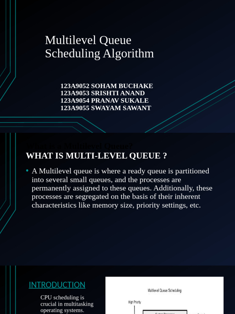Multilevel Queue Scheduling Algorithm Dark (1) Finalfinalll | PDF | Scheduling (Computing ...