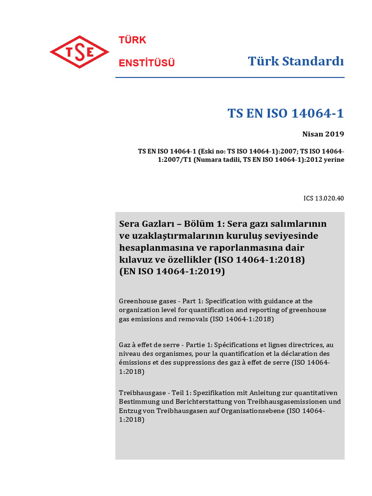 TS - en - Iso - 14064 - 1. 2019.TR | PDF