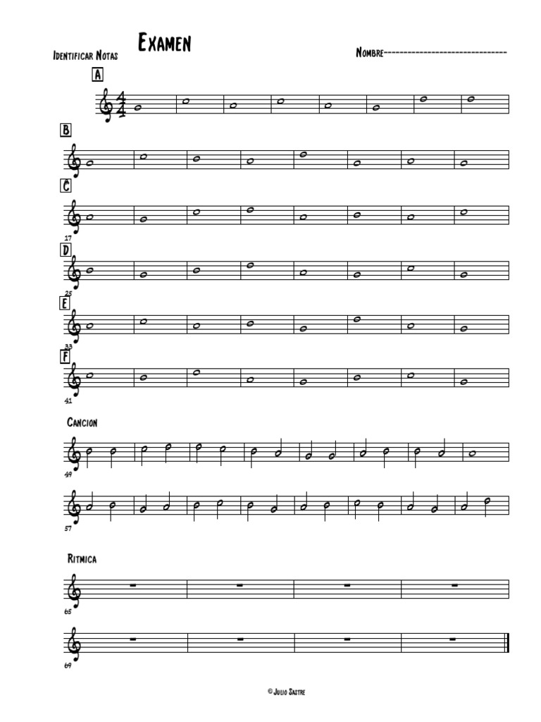 Examen Identificacion De Notas | PDF