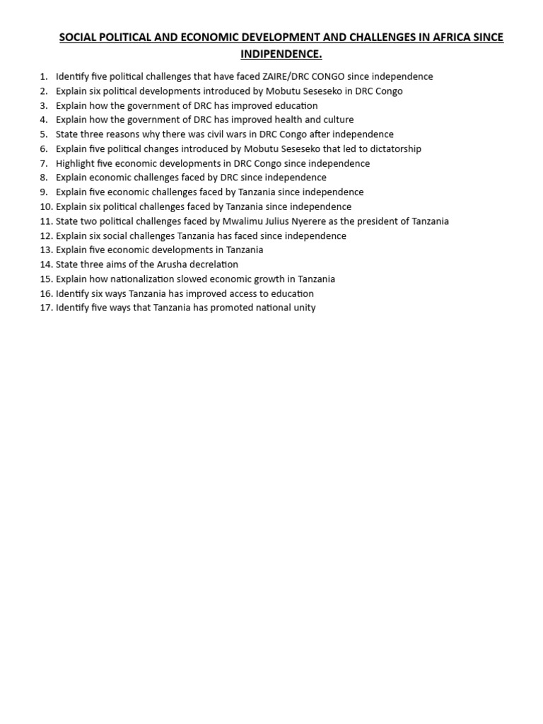 Africa's Post-Independence Challenges & Developments | PDF