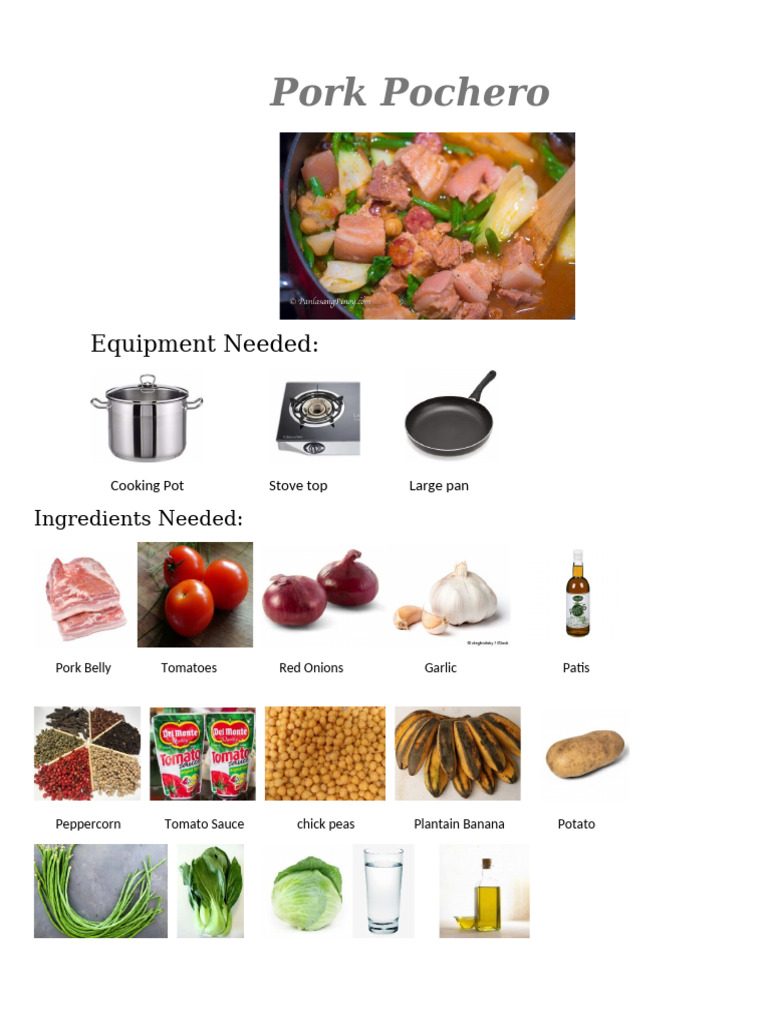 Pork Pochero Recipe Guide | PDF