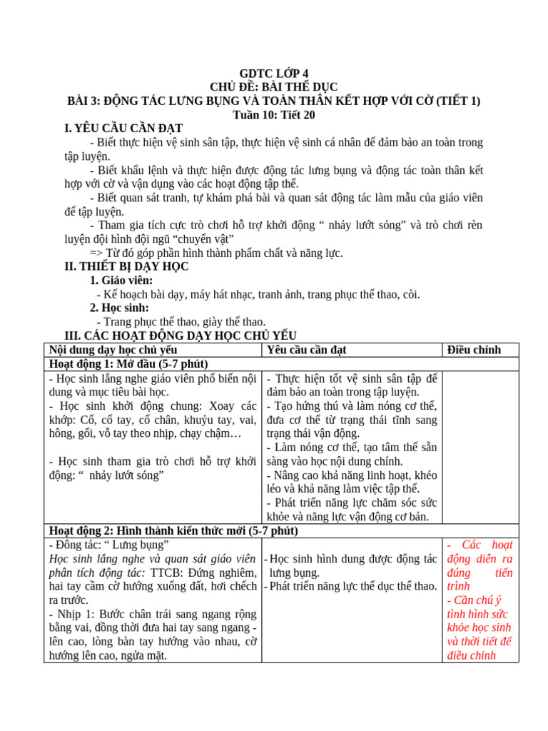 KHBD lớp 4 tháng 11 | PDF