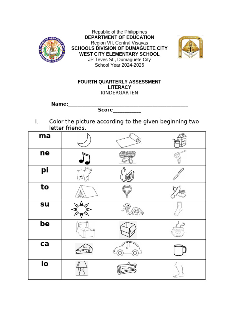 4th-quarter-assessment-literacy | PDF