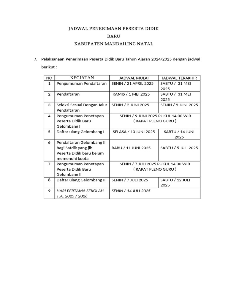 Jadwal SPMB Madina 2026.ok | PDF