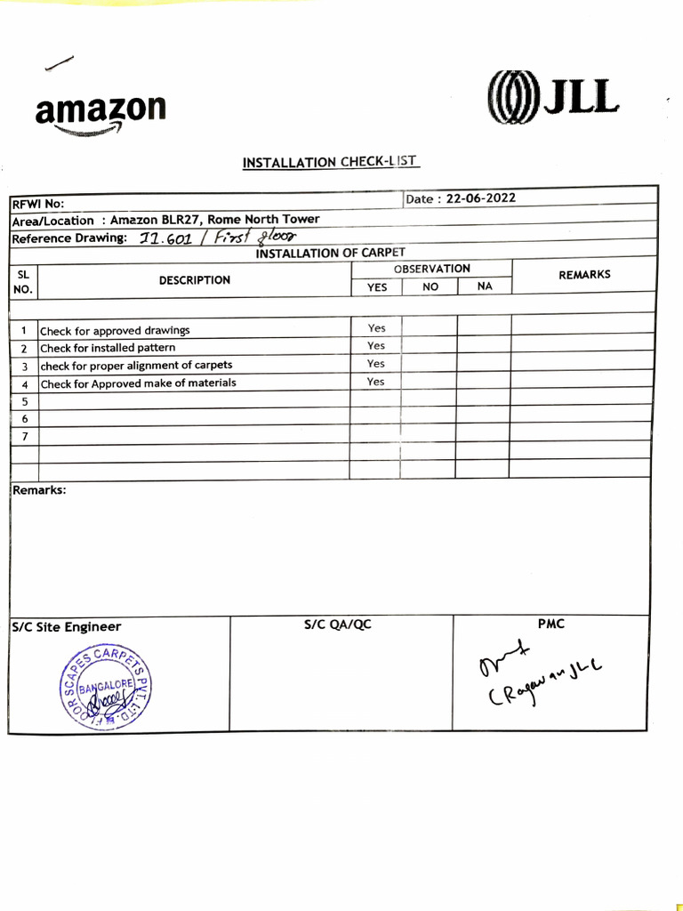 1F - Installation Checklist | PDF