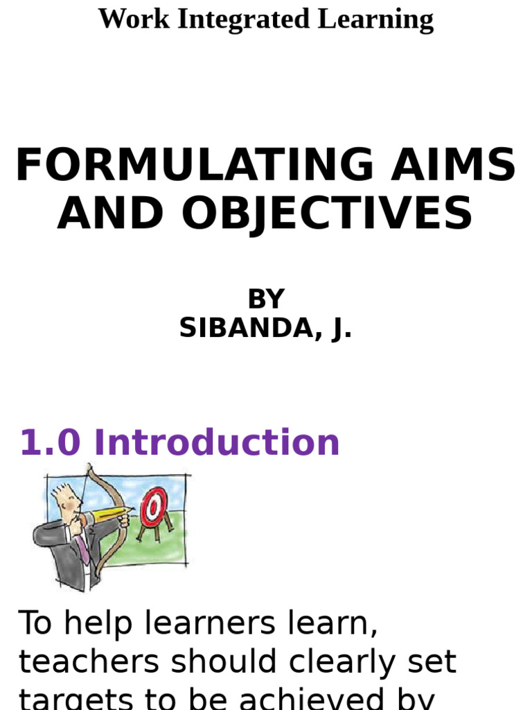 Formulating Aims and Objectives | PDF | Learning | Knowledge