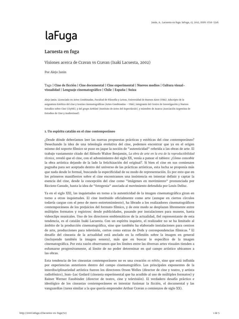 Isaki Lacuesta: Cine y Autenticidad | PDF | Autor | Documental
