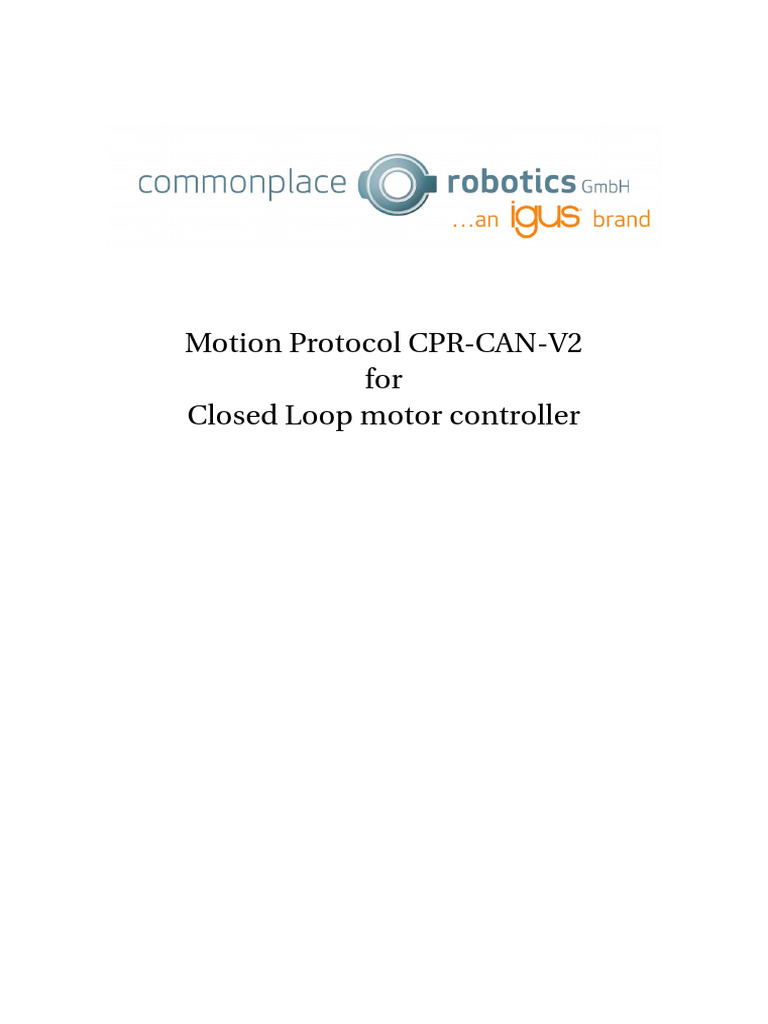 CPR CAN Protocol V2 UserGuide en | PDF | Electric Motor | Booting