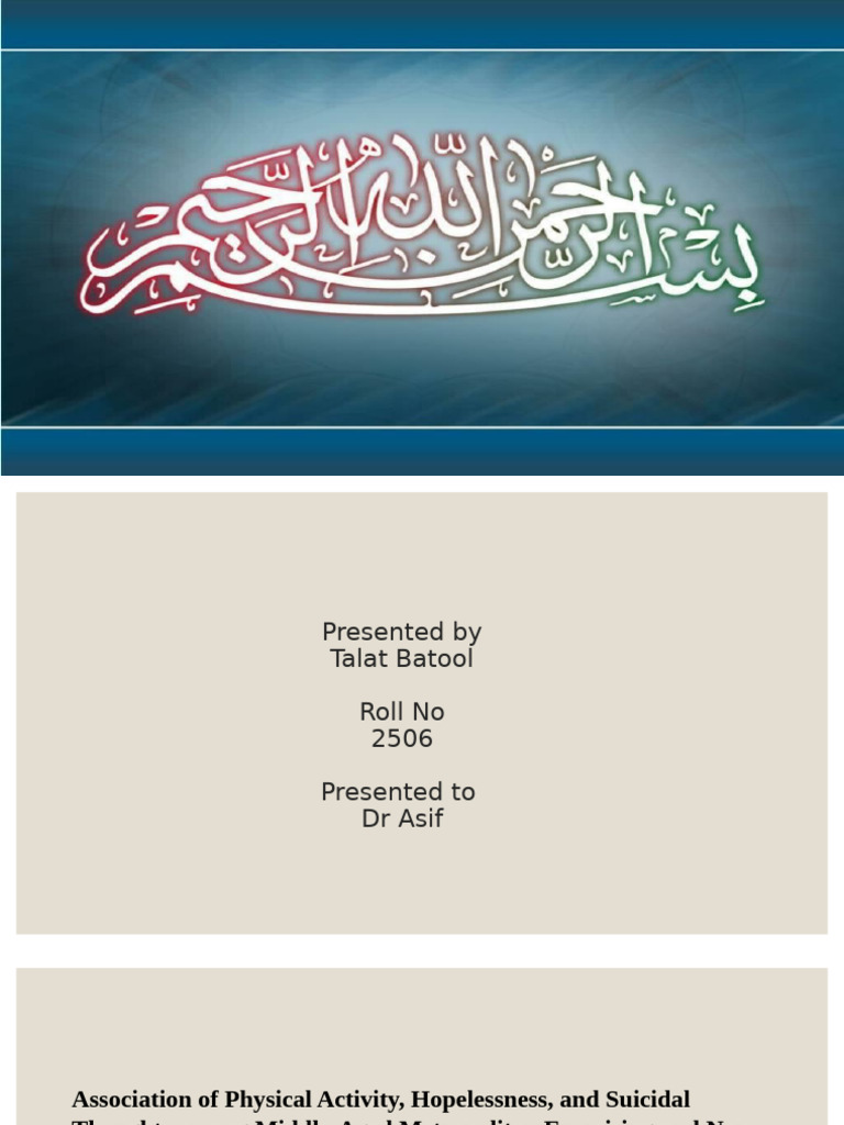 Thesis Presentation111 | PDF | Menopause | Depression (Mood)