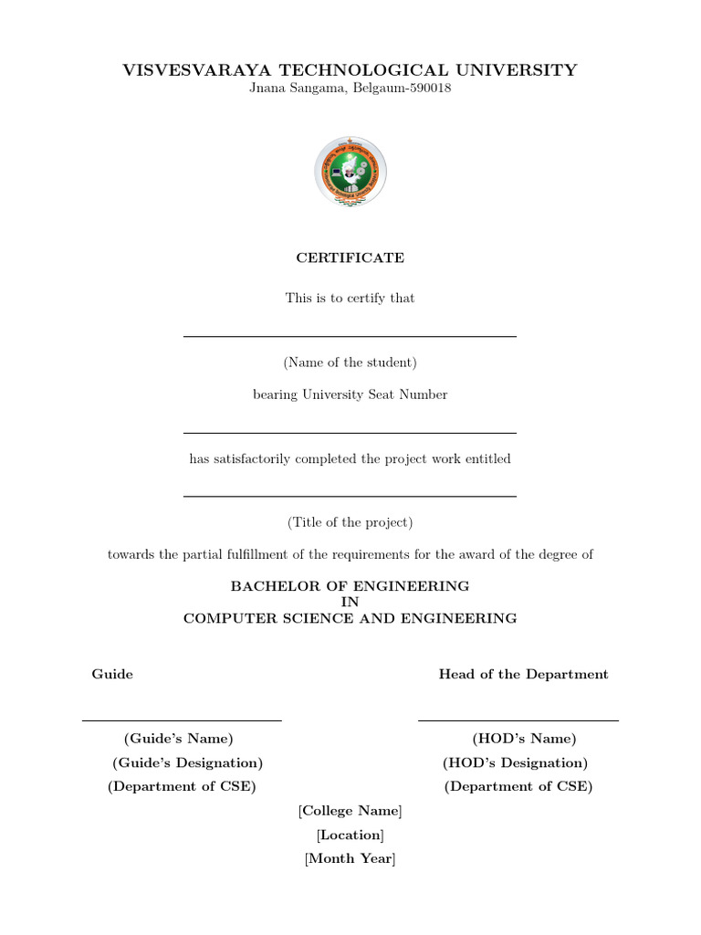 CSE Project Completion Certificate | PDF