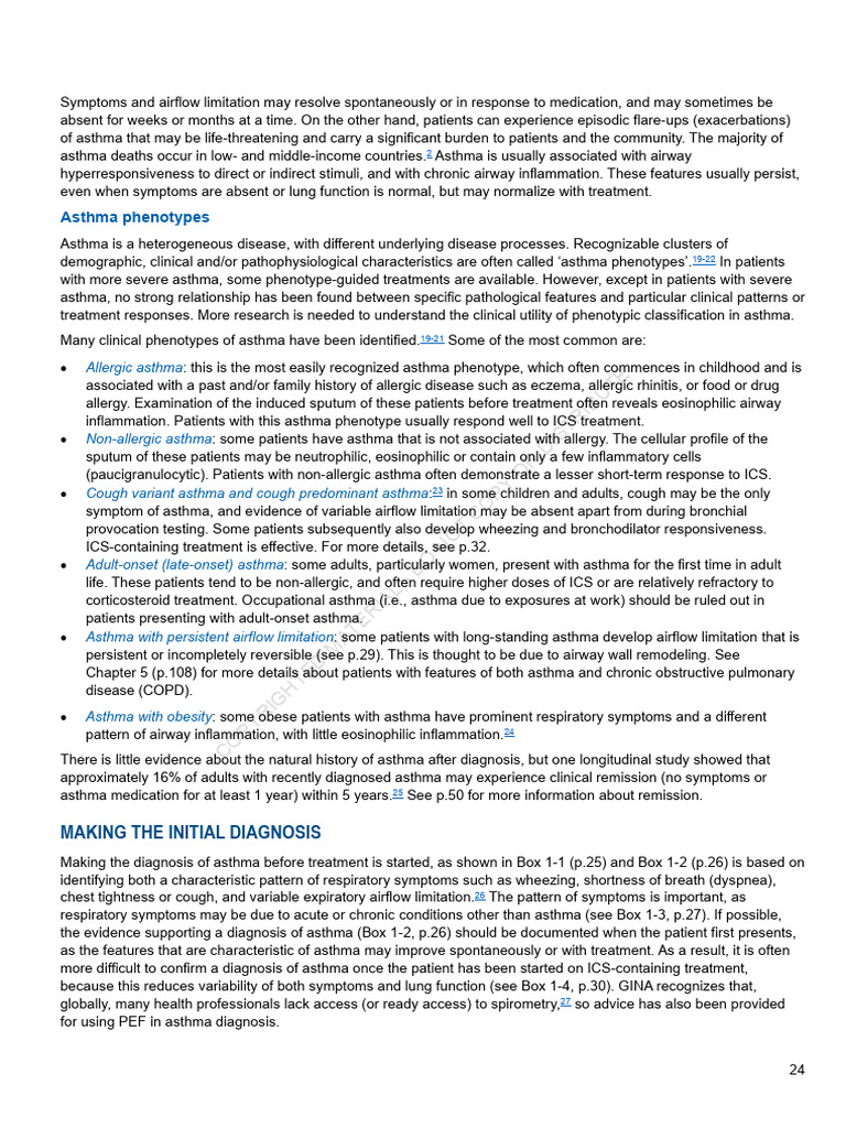GINA 2024 Key Figures and Charts Extracted Resent | PDF | Asthma | Allergy