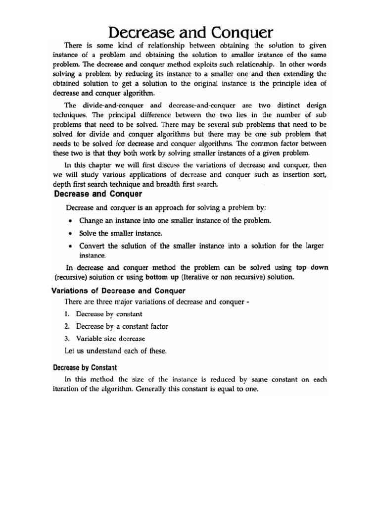 Decrease and Conquer | PDF