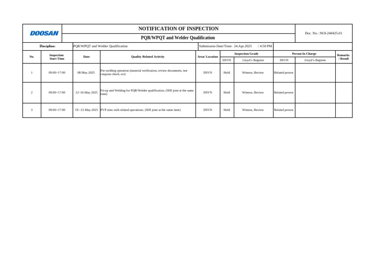 24.04.25-Notification of Inspection | PDF
