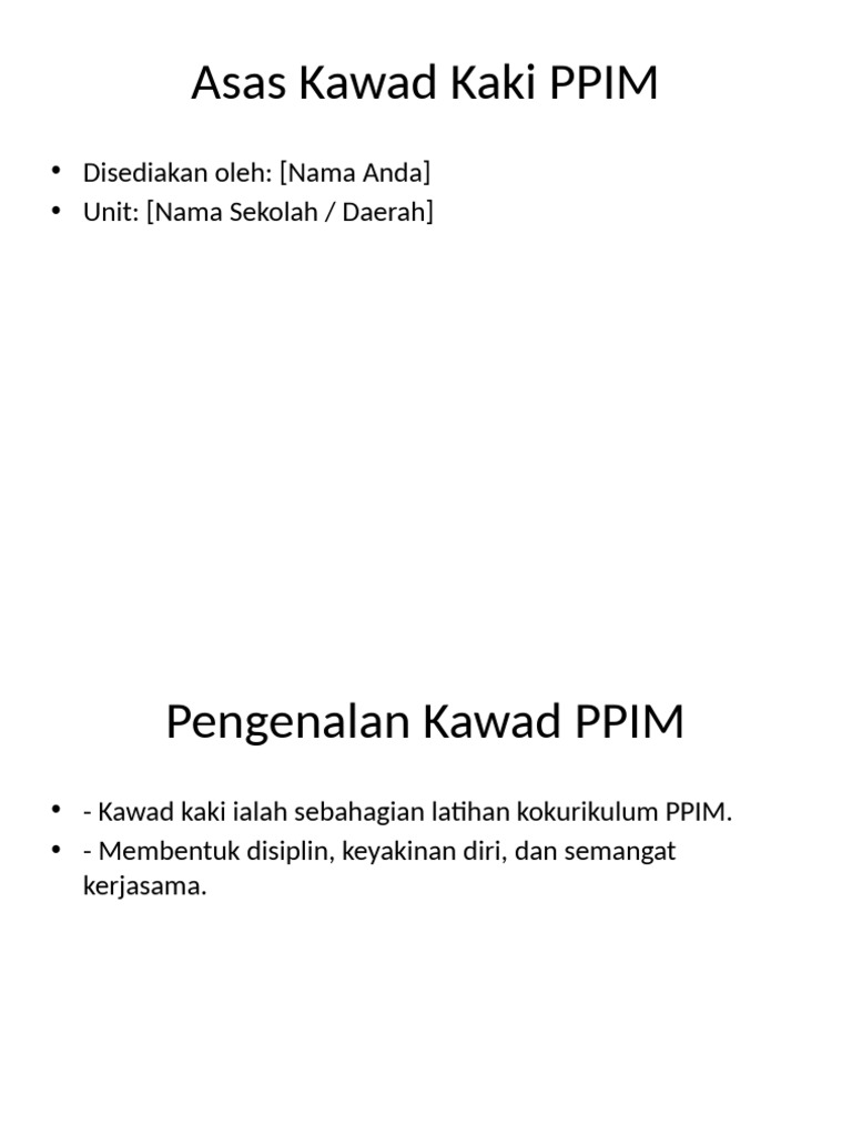 Asas Kawad Kaki PPIM | PDF