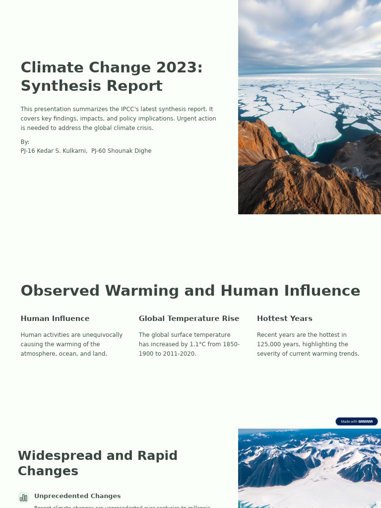 Climate Change 2023 Synthesis Report | PDF | Climate Change | Climate ...