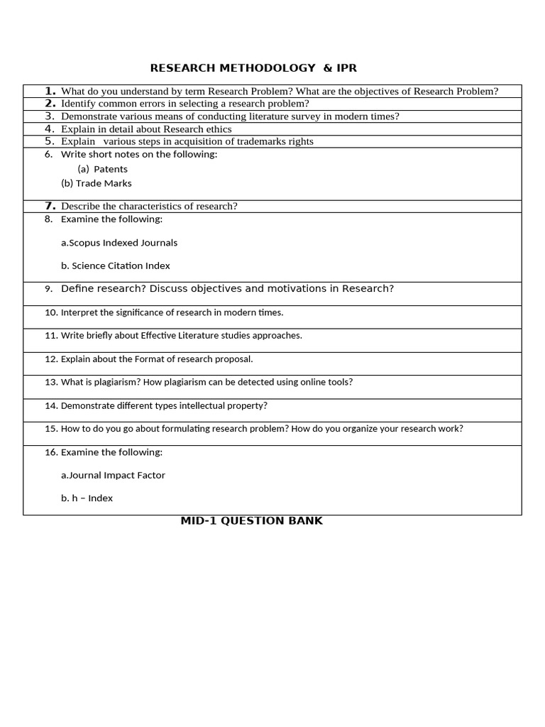 Research Methodology QB | PDF