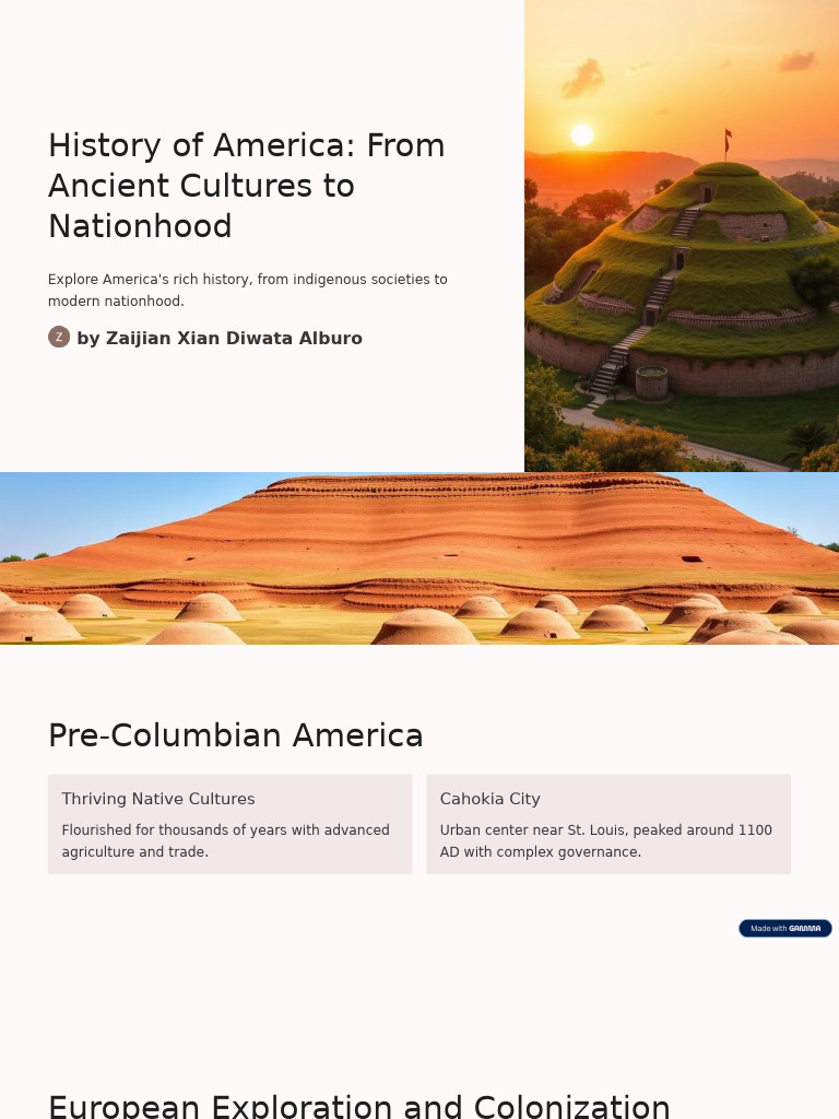 History of America From Ancient Cultures To Nationhood | PDF | The ...