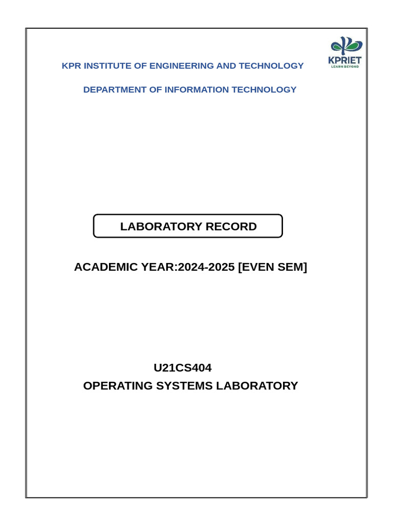 FRONT PAGE OS Lab record (1) | PDF
