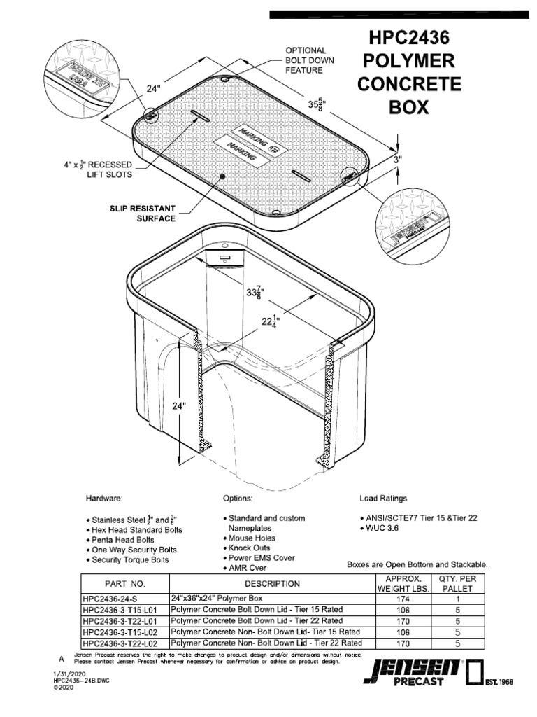 HPC2436 Polymer Concrete Box d2583 | PDF