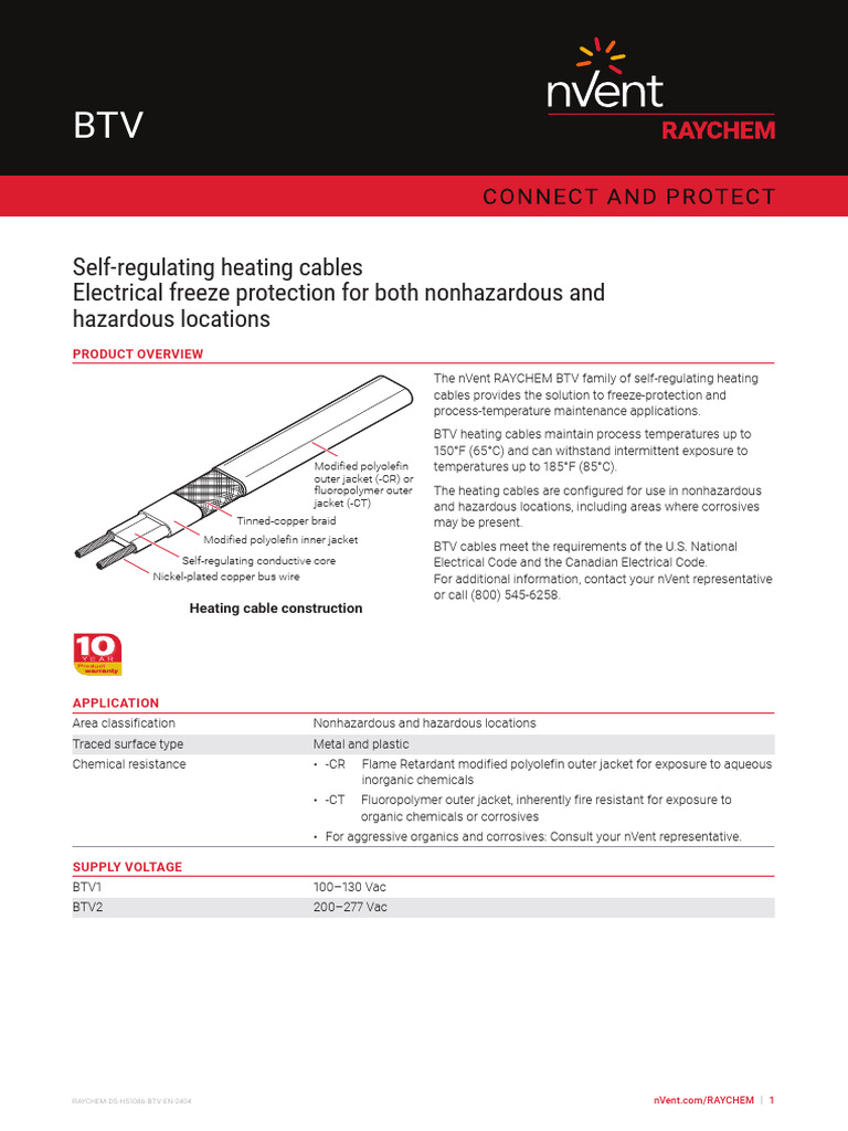 Raychem Ds h51086 BTV en | PDF | Alternating Current | Electricity