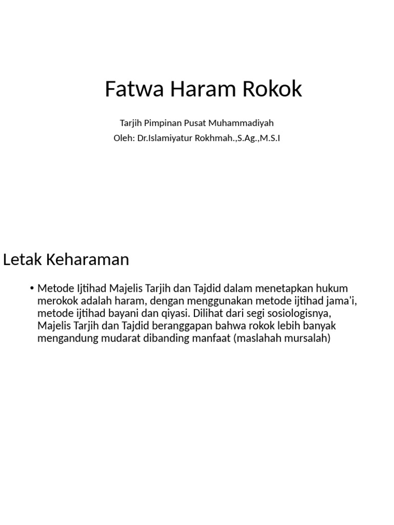 Teori 1_Fatwa Haram Rokok.ppt | PDF