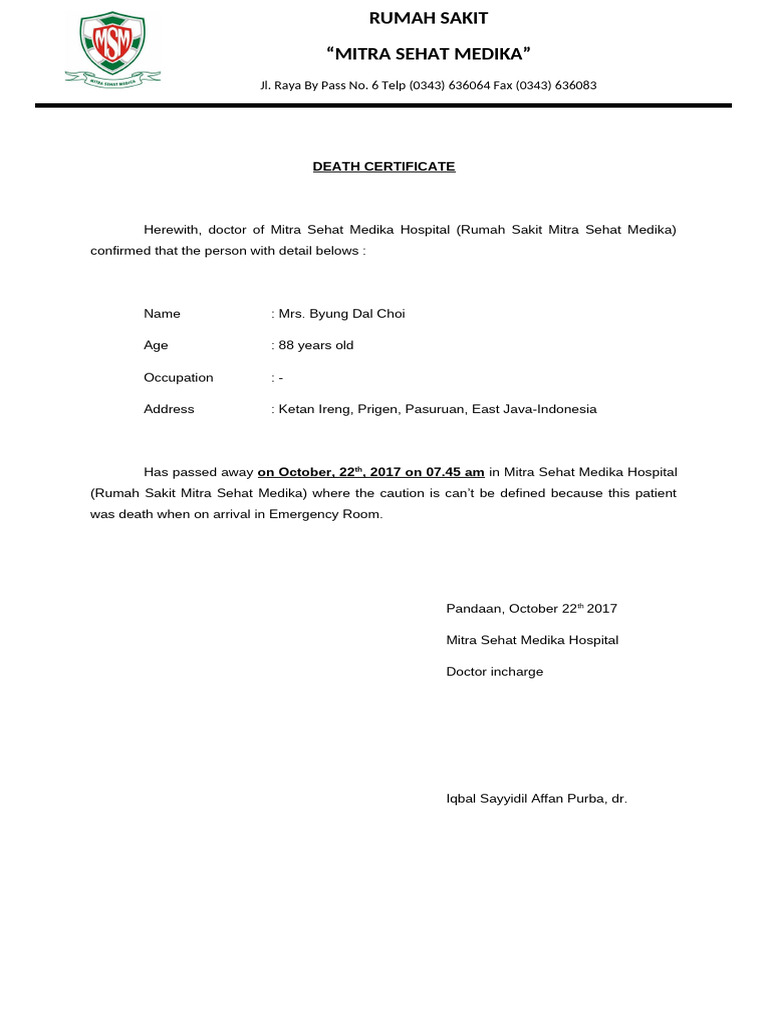 Death Certificate | PDF