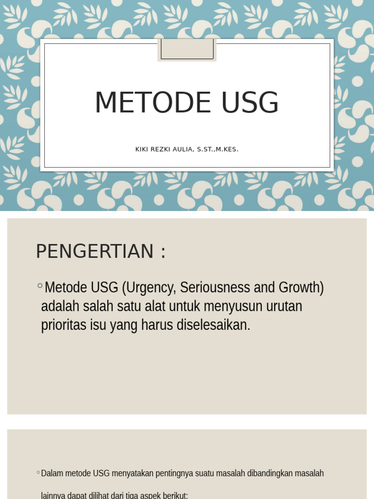 Metode Usg | PDF