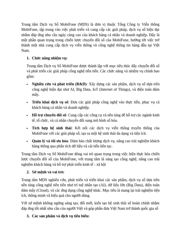 Tong Quan Ve MDS | PDF