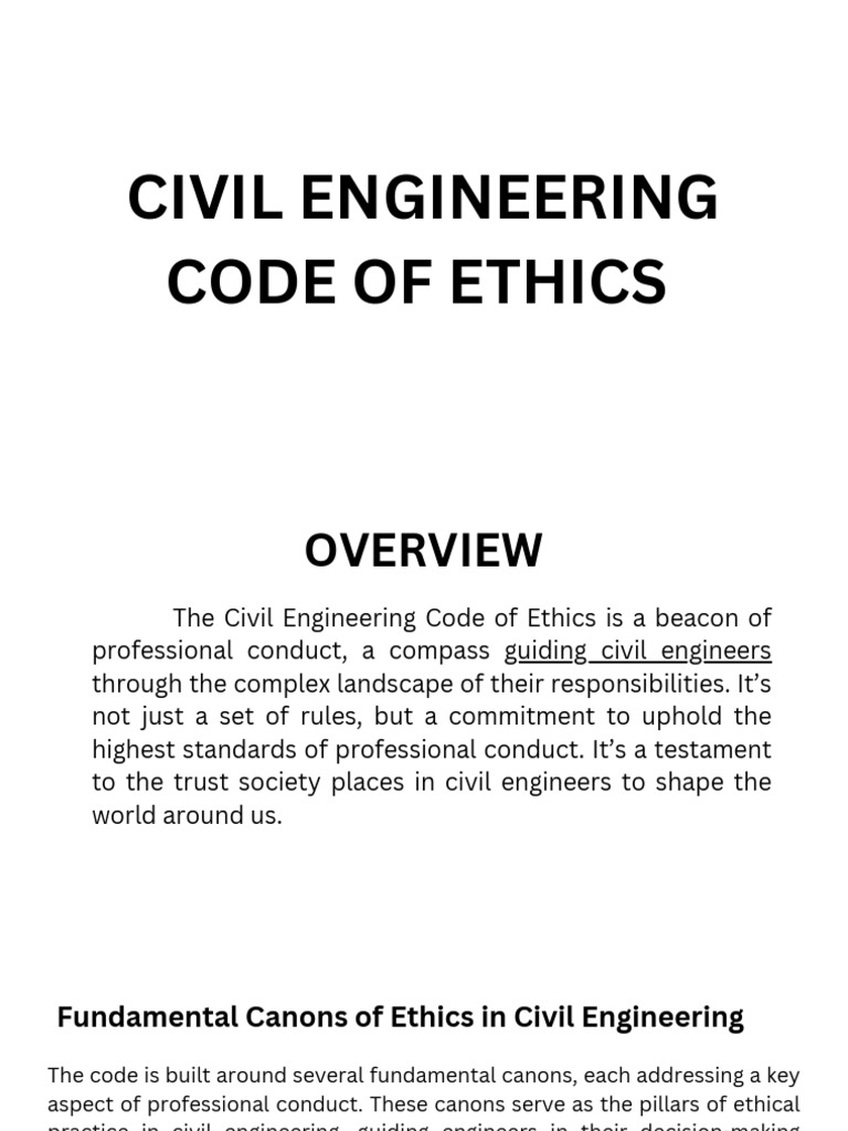 The Civil Engineering Code of Ethics | PDF | Engineering | Civil ...
