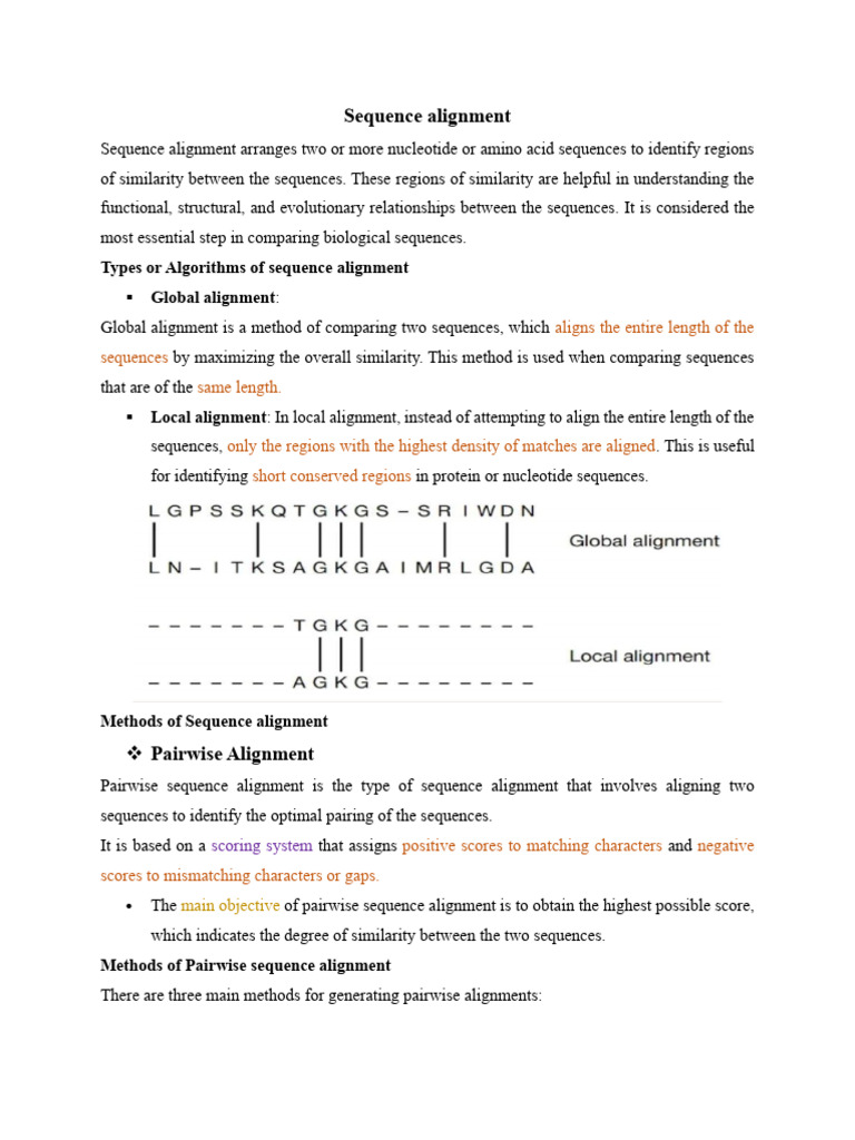 Sequence Allignment | PDF | Sequence Alignment | Nucleic Acid Sequence