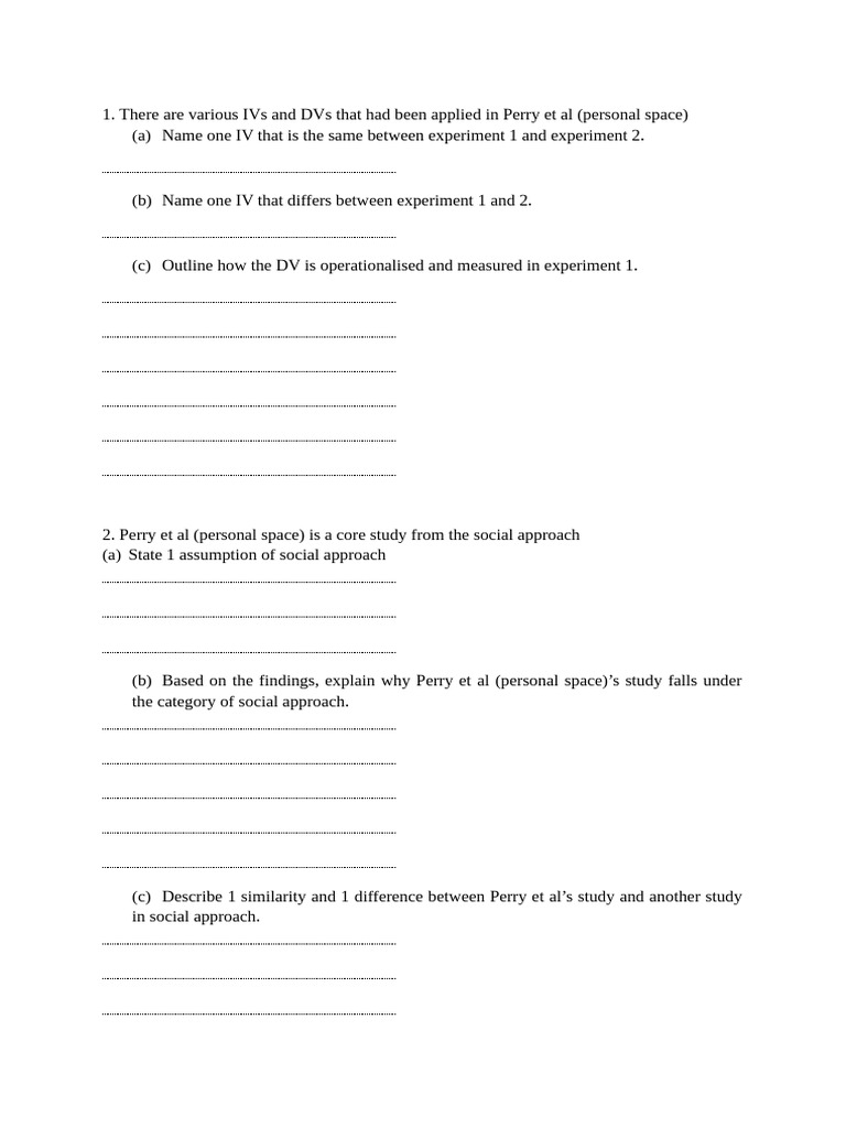 Perry Et Al Practice | PDF