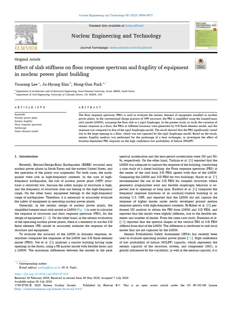 Slab Stiffness Impact on Nuclear FRS | PDF | Young's Modulus | Waves
