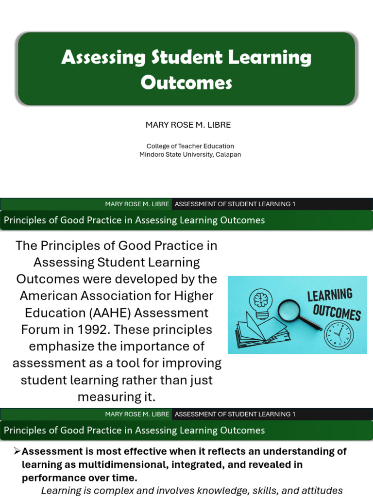 Educ 222 Assessing Student Learning Outcomes | PDF | Educational Assessment | Intelligence