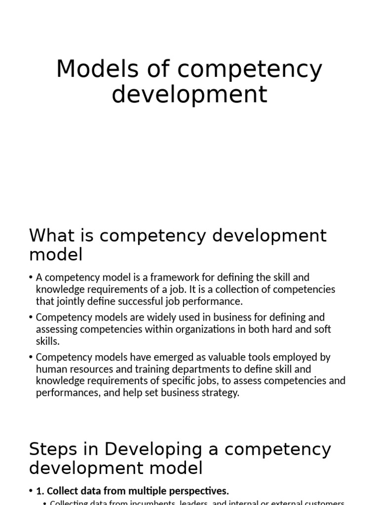 Models of competency development | PDF | Organizational Behavior ...