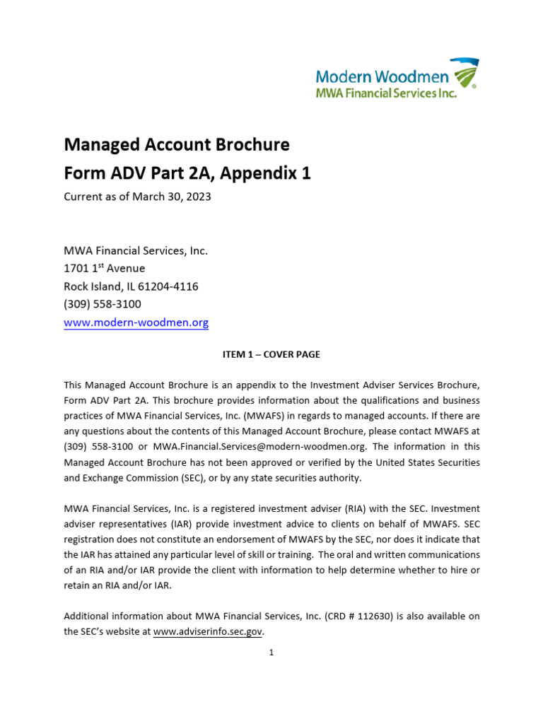 Managed Account Brochure Form 2240 | PDF | Investing | Financial Adviser