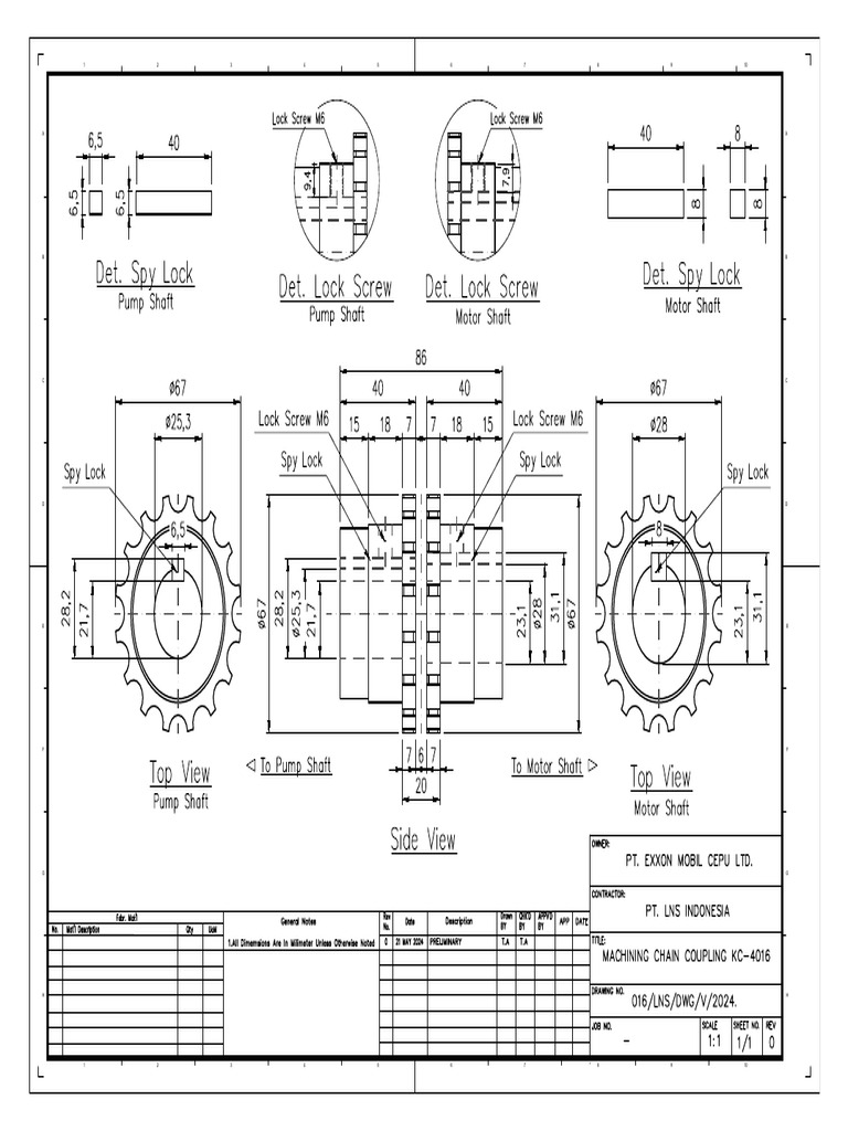 016-LNS-DWG-V-2024 - Chain Coupling KC-4016 - 1 of 1 | PDF