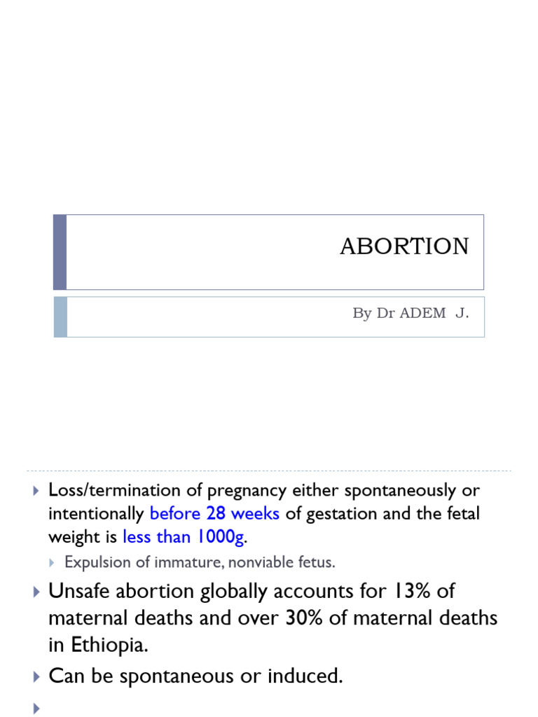 Abortion Dr. Biruk Lulseged | PDF | Miscarriage | Abortion
