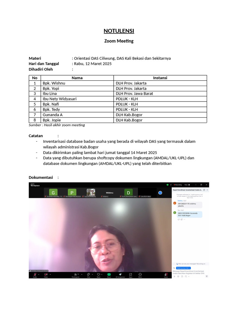 Notulensi Zoom | PDF
