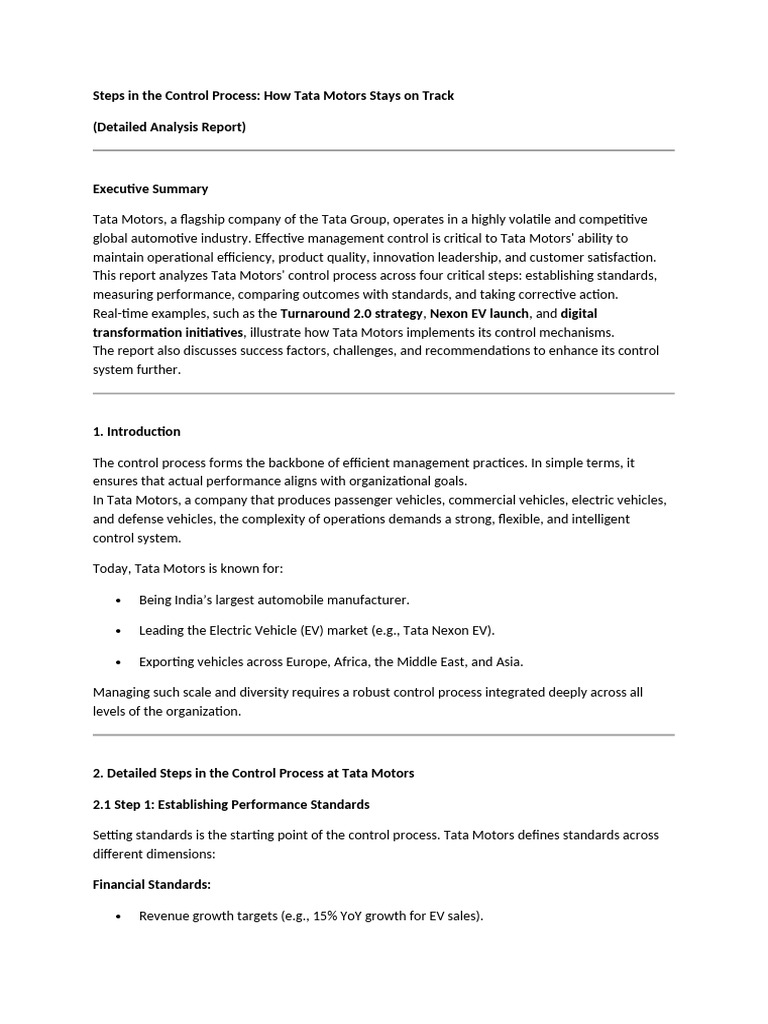 Steps in The Control Process | PDF | Business