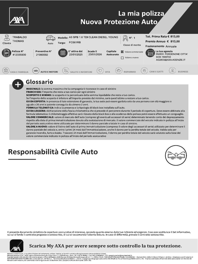 Scheda Di Polizza | PDF