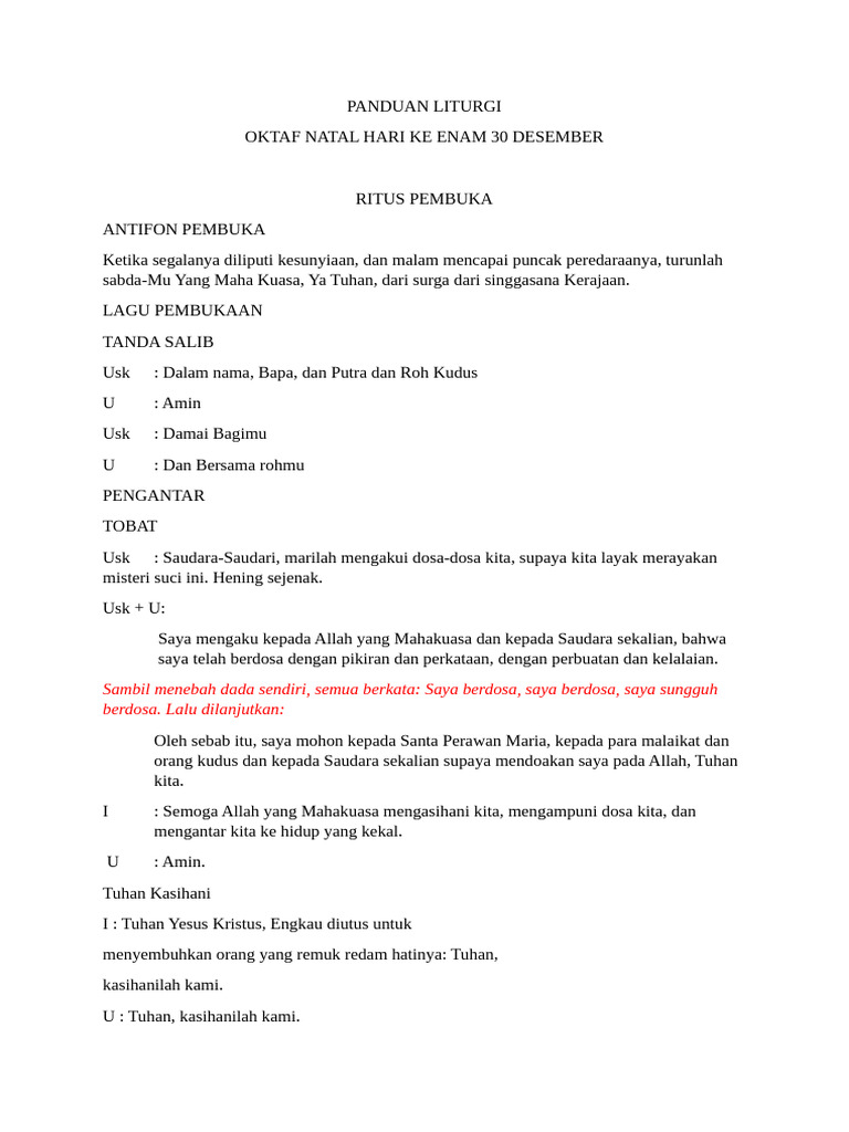 Panduan Liturgi | PDF