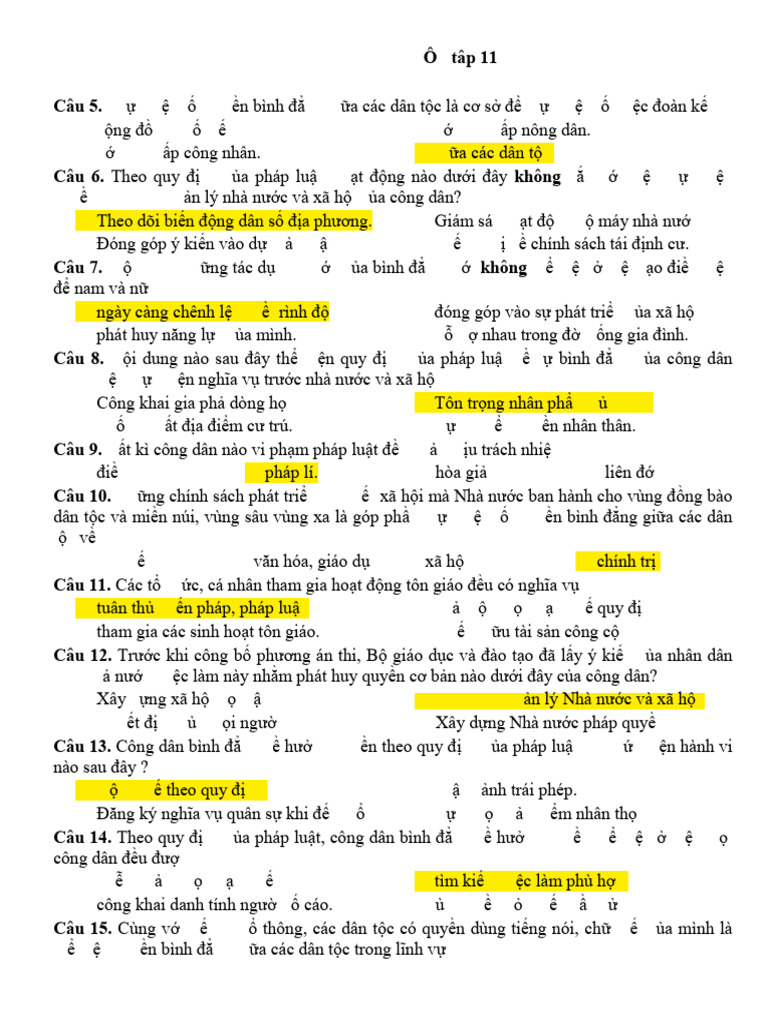 Đáp Án Gdkt & Pl 11 (Gk2) | PDF