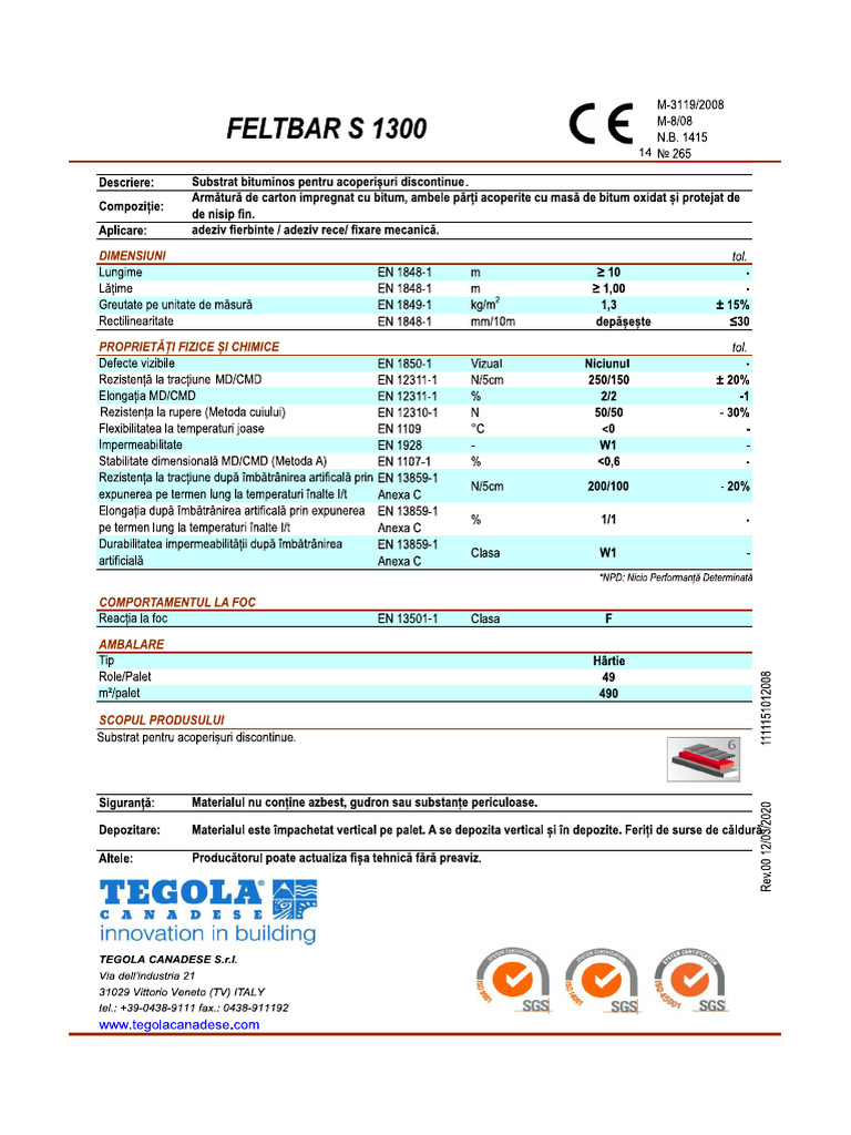 TDS Feltbar S 1300 RO (3) | PDF